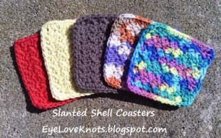 Slanted Shell Coasters ~ FREE Crochet Pattern
