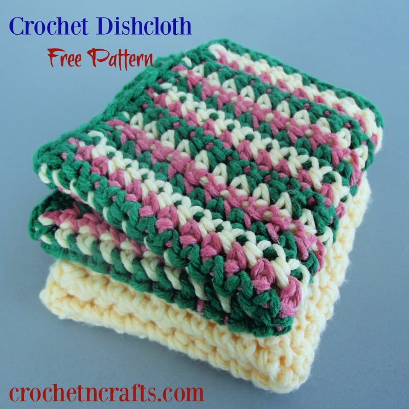 Beginner Crochet Dishcloth Pattern with Striped Option - Crochet ...