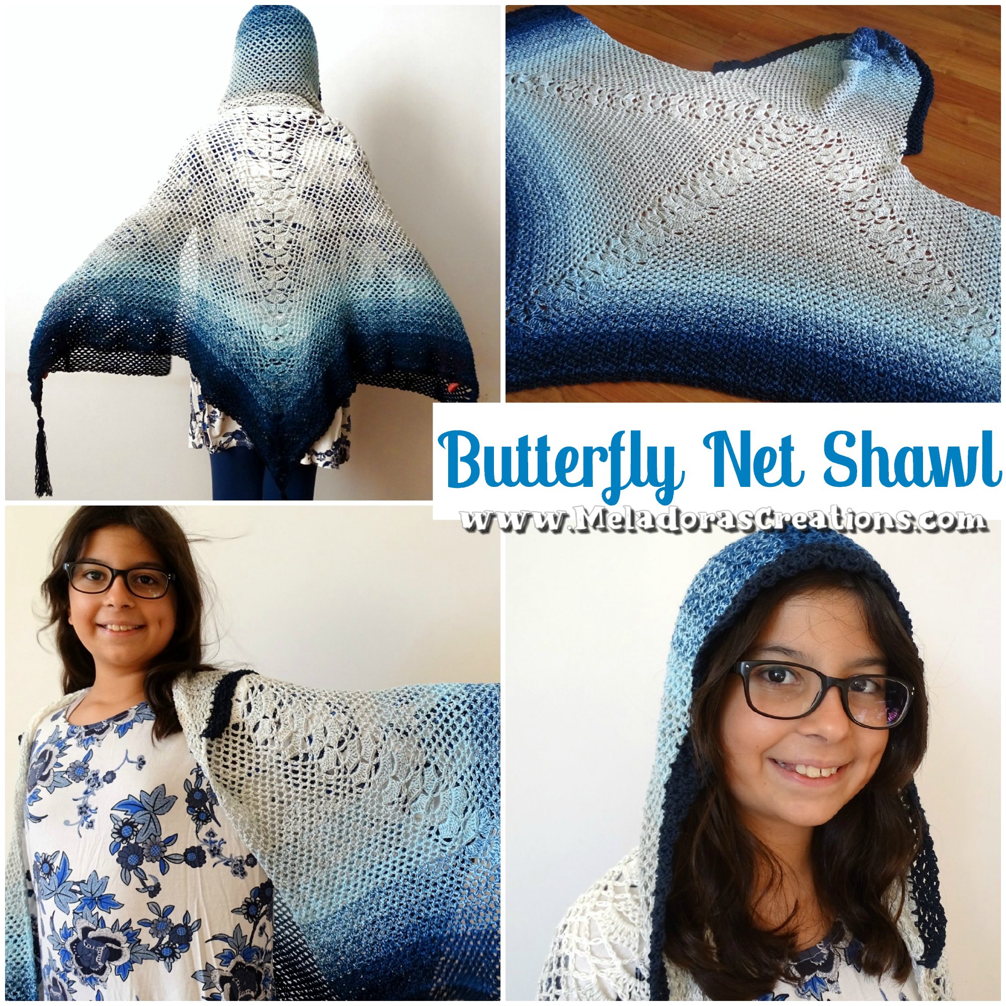 Butterfly Net Shawl - Crochet Pattern Bonanza