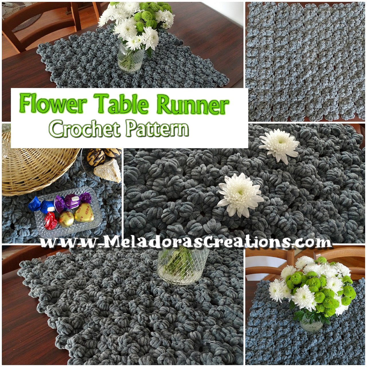 Flower Table Runner Crochet Pattern - Crochet Pattern Bonanza