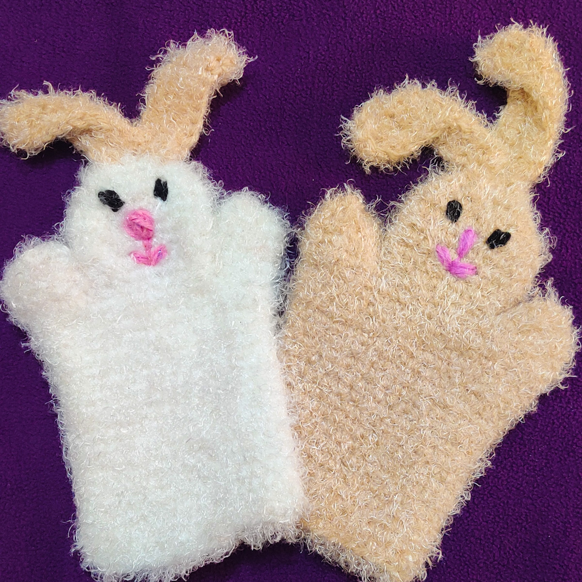 Rabbit Bunny Crochet Hand Puppet - Crochet Pattern Bonanza