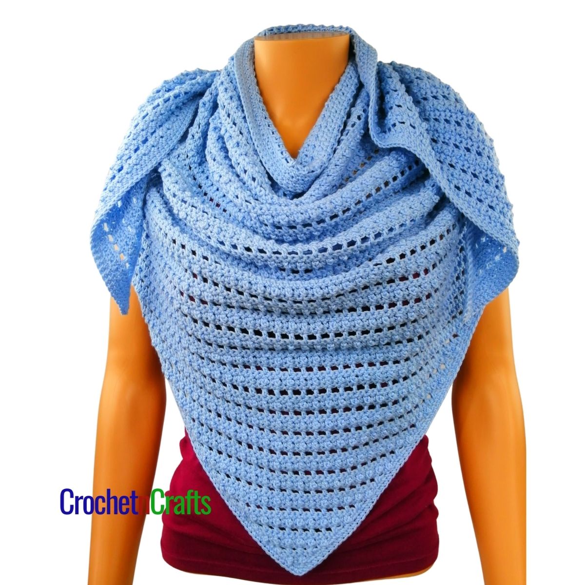 Bead and Lace Triangular Crochet Shawl - Crochet Pattern Bonanza