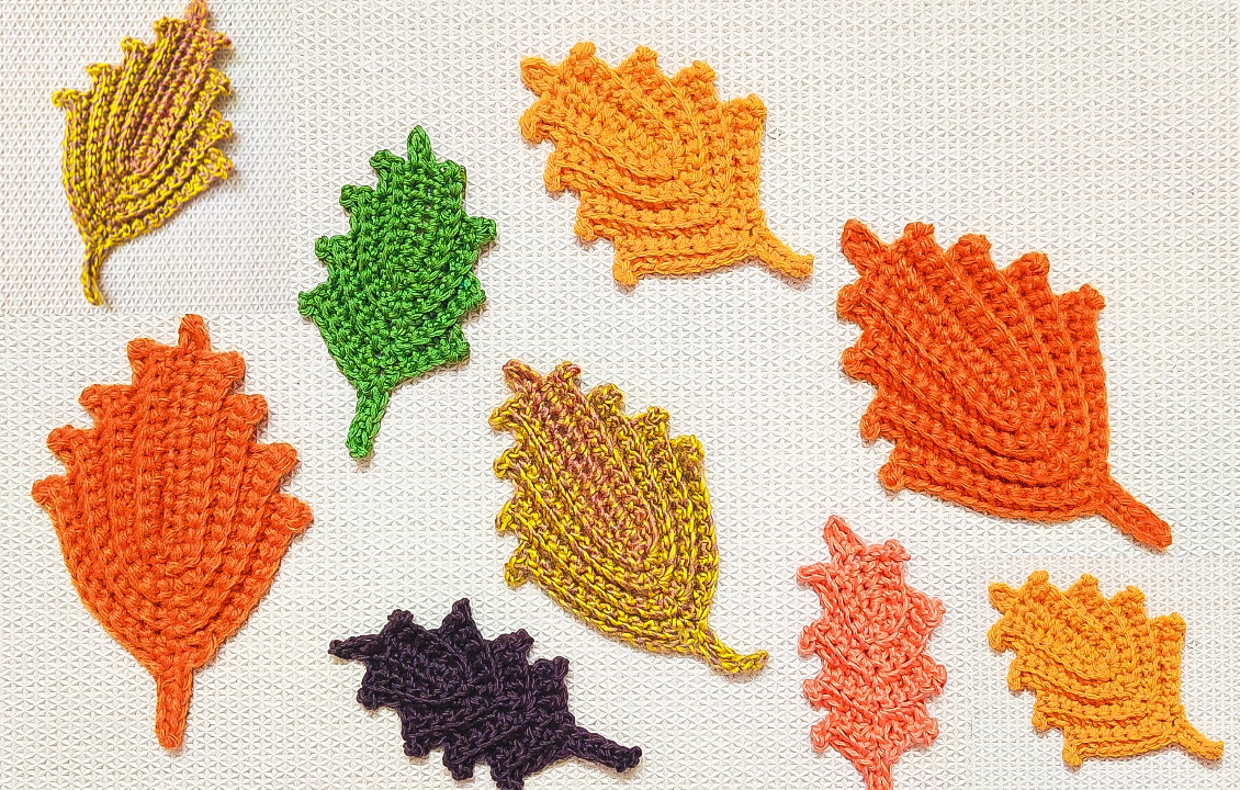 How To Crochet Easy Autumn Fall Leaves - Crochet Pattern Bonanza