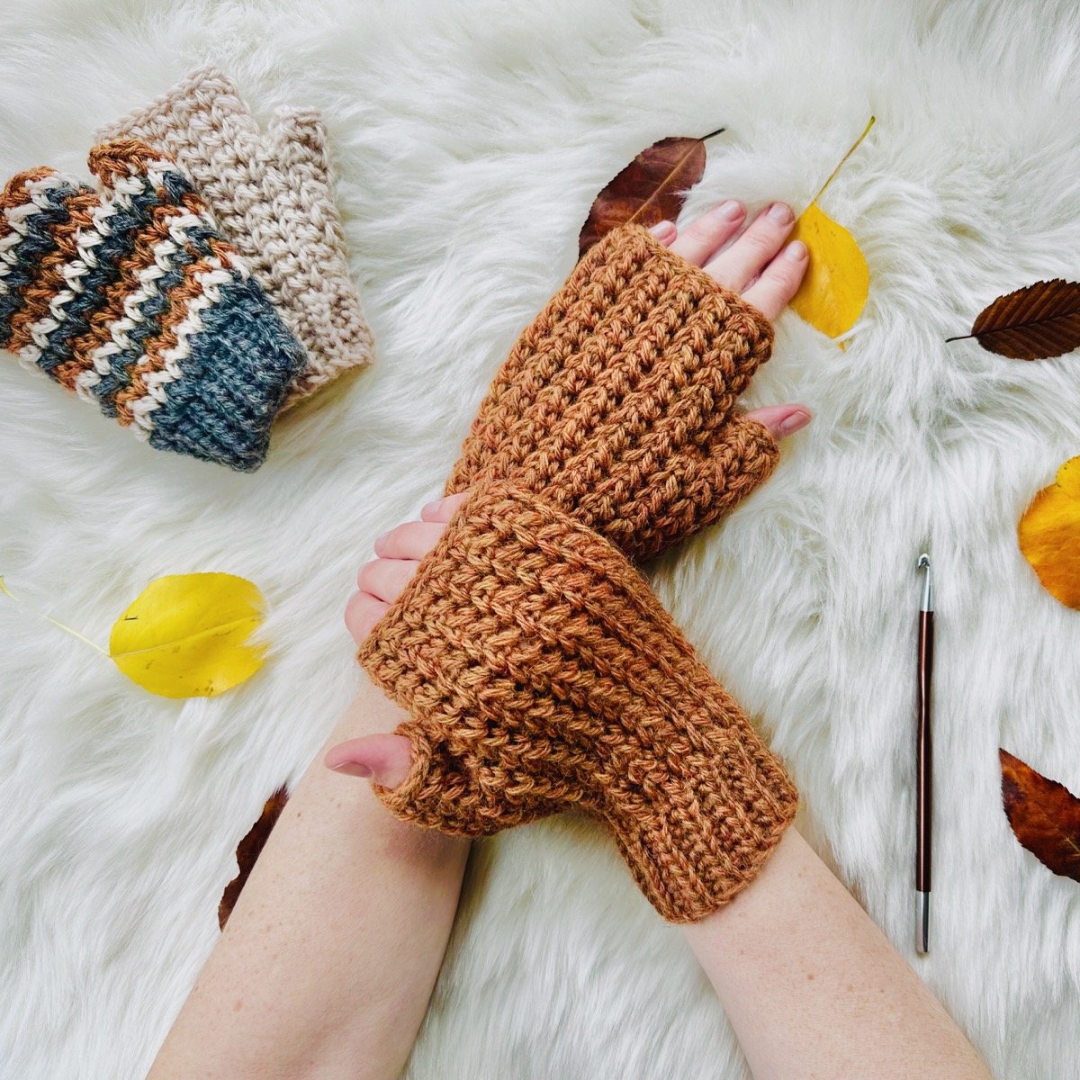 Hazel Fingerless Mittens - Crochet Pattern Bonanza